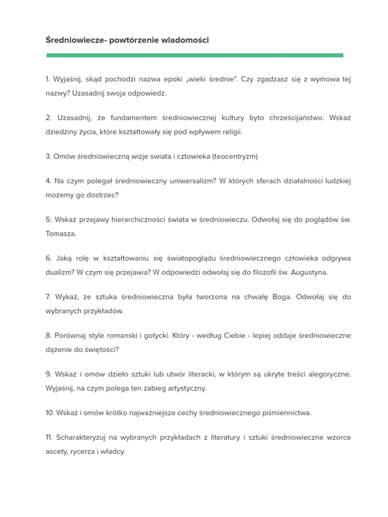 Redniowiecze Powt Rka | PDF