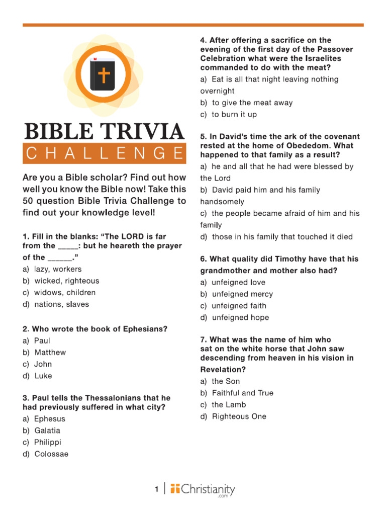 Bible Trivia | PDF