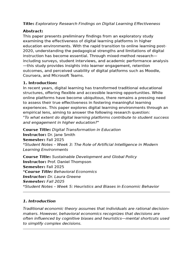 Advanced Concepts in Contemporary Research | PDF | Behavioral Economics ...