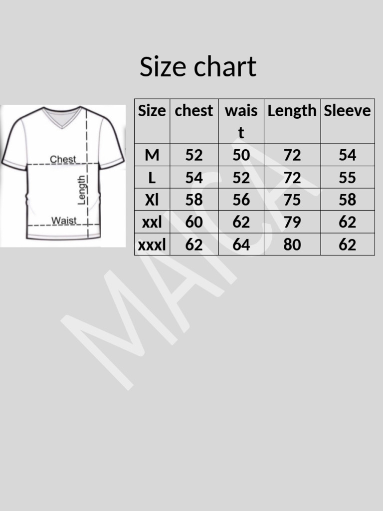 Size Chart - Jacket | PDF