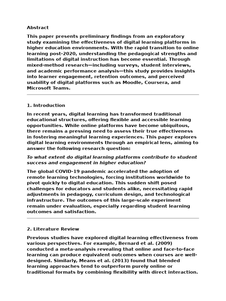 Digital Learning Effectiveness in Higher Ed | PDF | Survey Methodology ...
