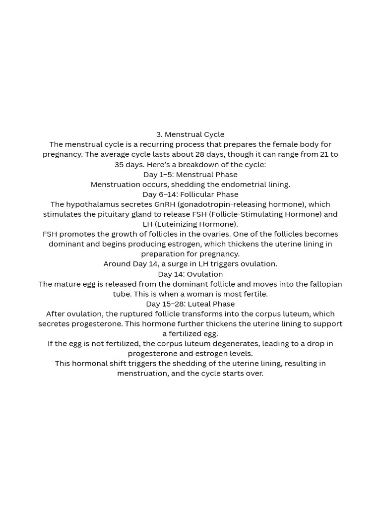 Menstrual Cycle The Menstrual Cycle Is A Recurring Process That ...