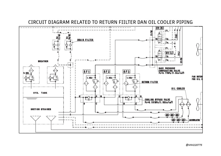 Circuit Diagram Related To Return Fiilter Dan Oil Cooler Piping Pc2000 ...
