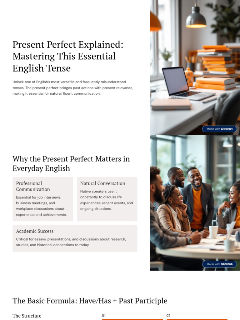 Mastering the Present Perfect Tense | PDF | Grammatical Tense | English ...