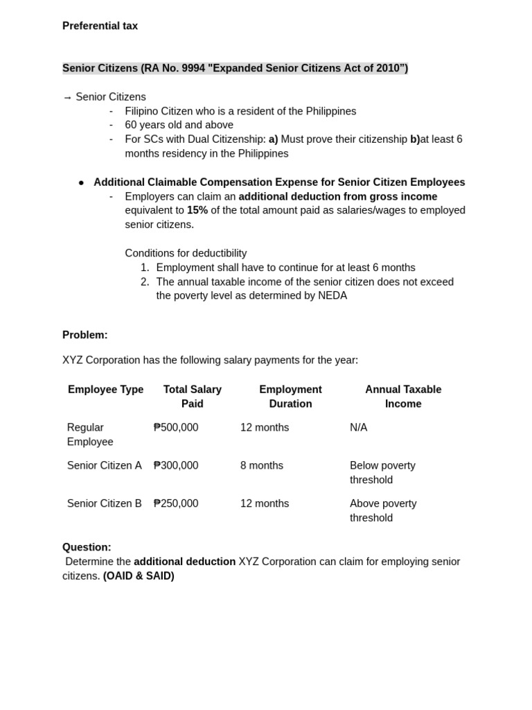Preferential Tax | PDF