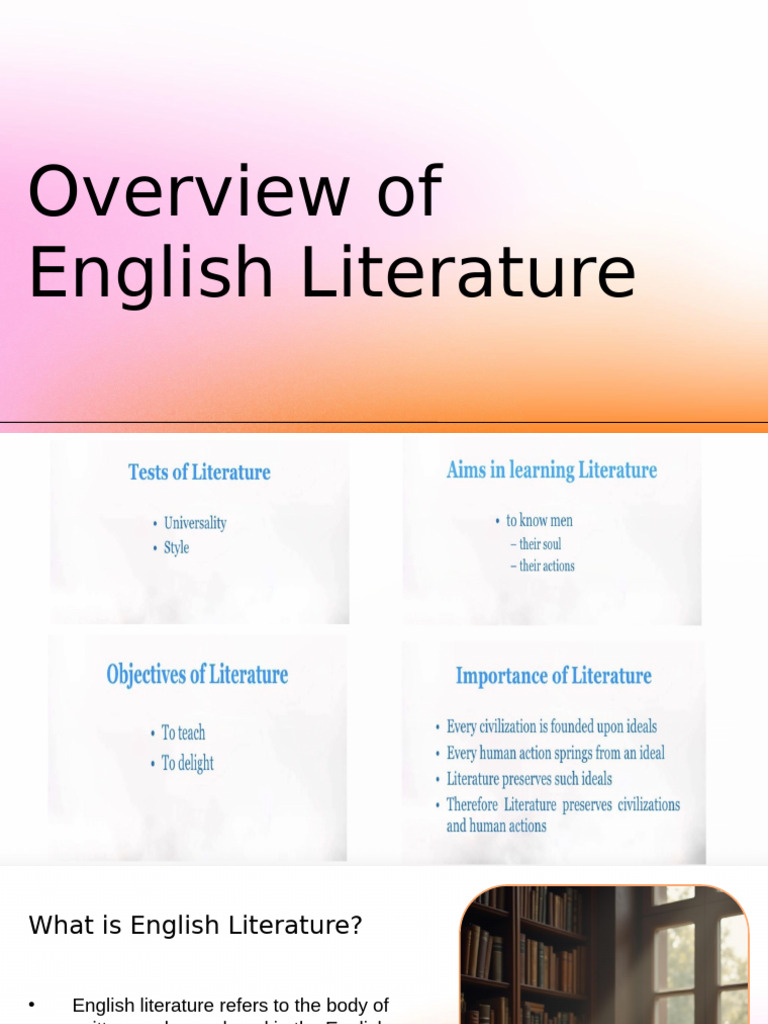 Overview of English Literature History | PDF | English Literature | Writing