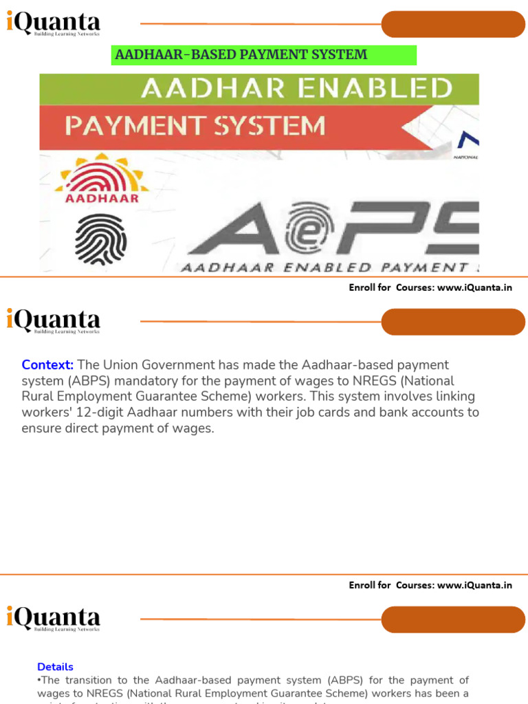 Aadhaar-Based Payment System | PDF | Financial Inclusion | Payment System