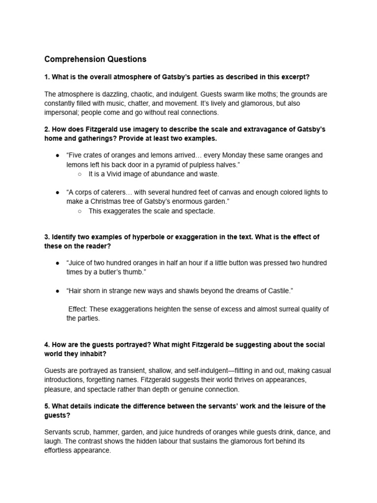 The Great Gatsby - Chapter 1 | PDF