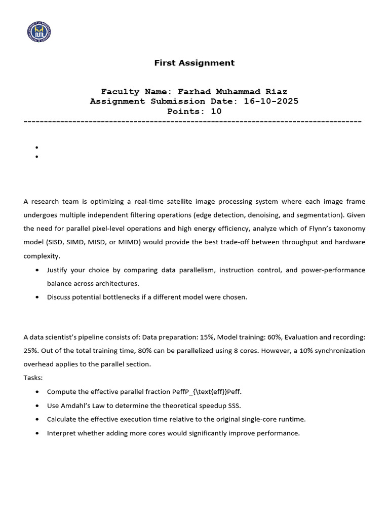 First Assignment PDC Fall-2025-MORNING | PDF | Parallel Computing ...