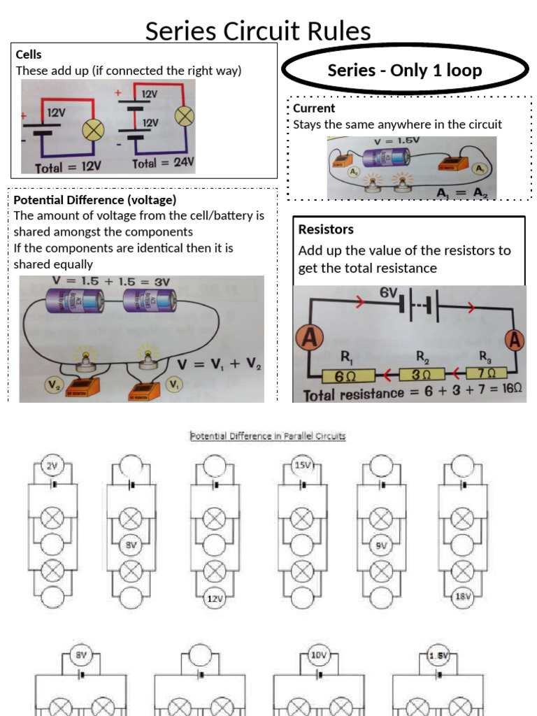Series vs Parallel Circuit Rules | PDF