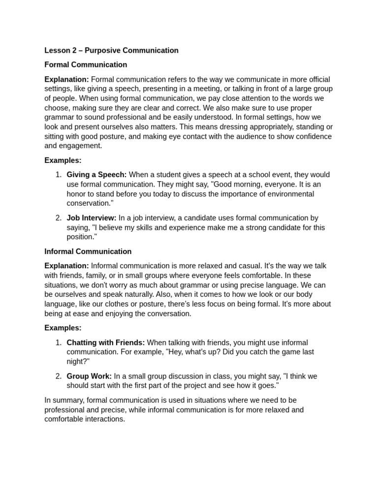 Lesson 2 Purcomm Additional Information | PDF | Communication | Human ...