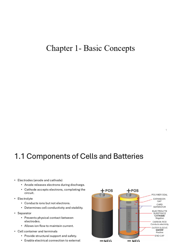 Chapter 1 - Basic - Concepts - Batteries | PDF | Rechargeable Battery ...