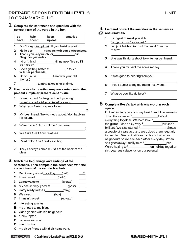 Grammar Exercises for Level 3 Students | PDF | Linguistics