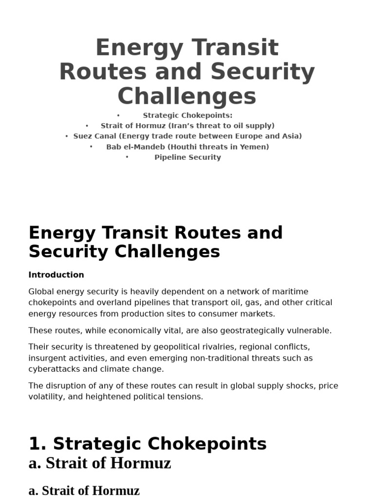 POLS104 Energy Transit Routes and Security Challenges 166671 | PDF ...
