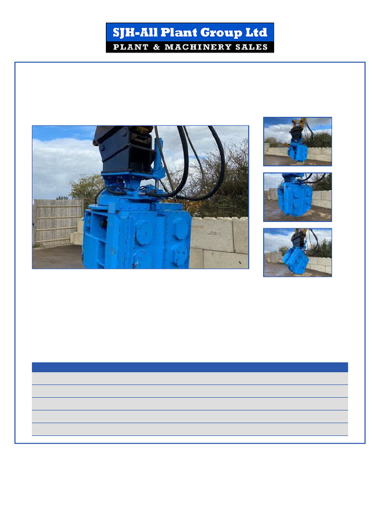 Unused Ramec SVG 90 Side Grip Sheet Pile Driver 25 30 Ton Excavator ...