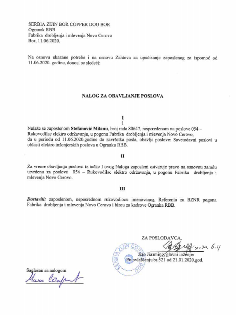 MilanStefanovic Radni Nalog | PDF