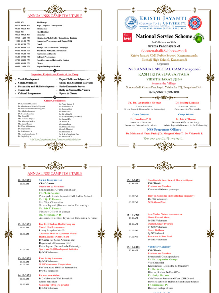NSS Camp Invitation 2025 | PDF | Government Of India