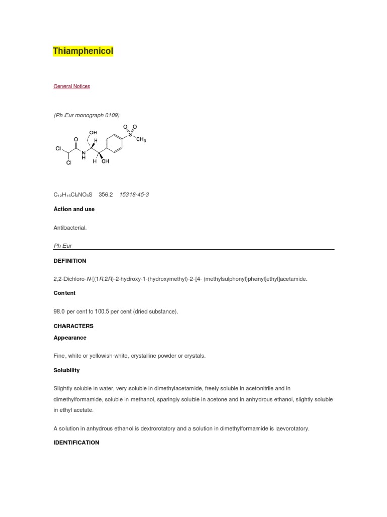 Thiamphenicol Ok | PDF | Solubility | Solution