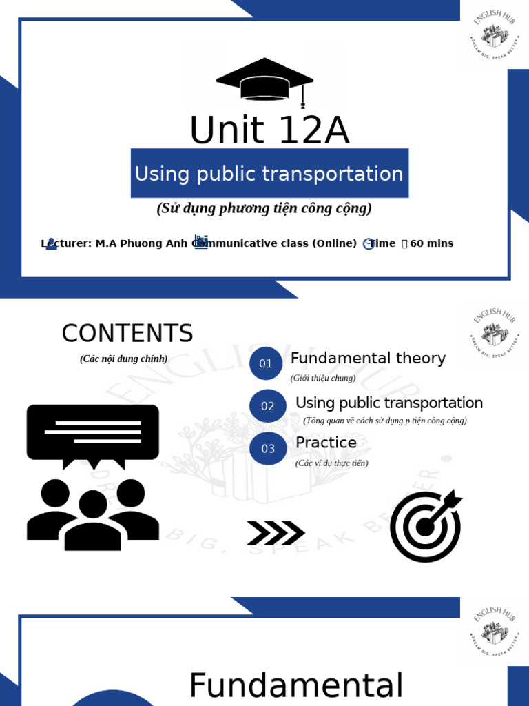 Unit 13 - Using Public Transportation | PDF