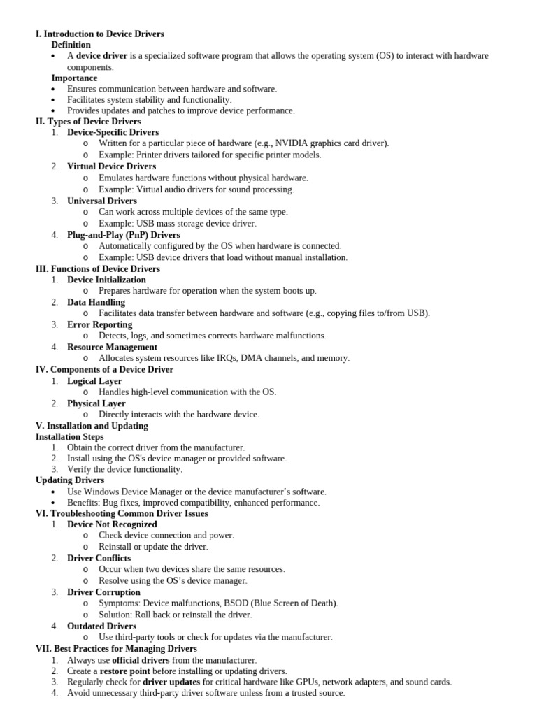 Advantages of Device Drivers Explained | PDF | Device Driver ...