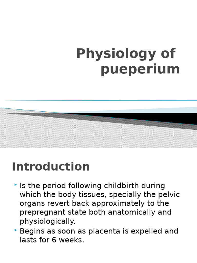 Physiology of Puerperium Explained | PDF | Uterus | Blood Pressure