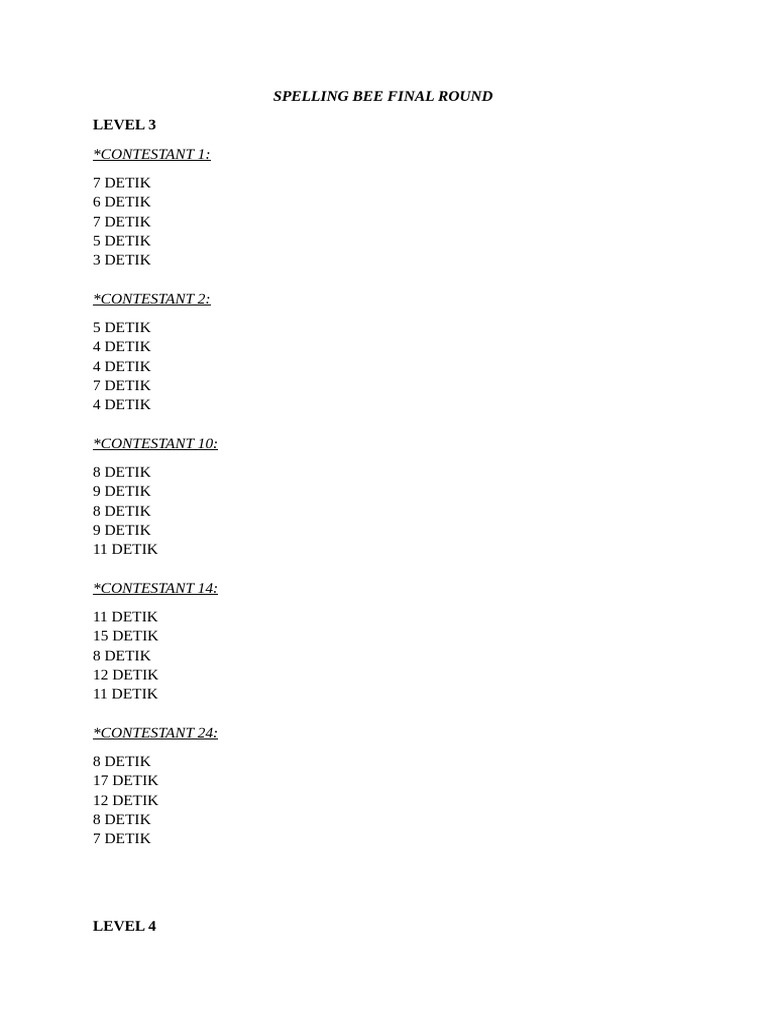 Spelling Bee Final Round | PDF