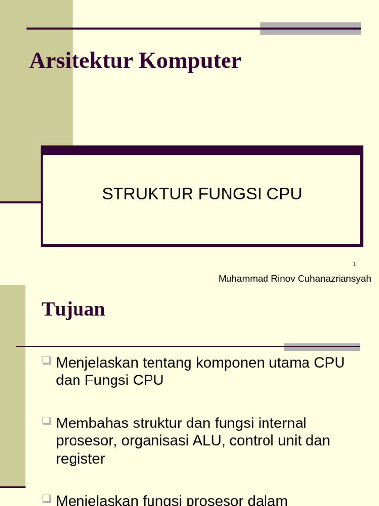 Struktur Fungsi CPU | PDF
