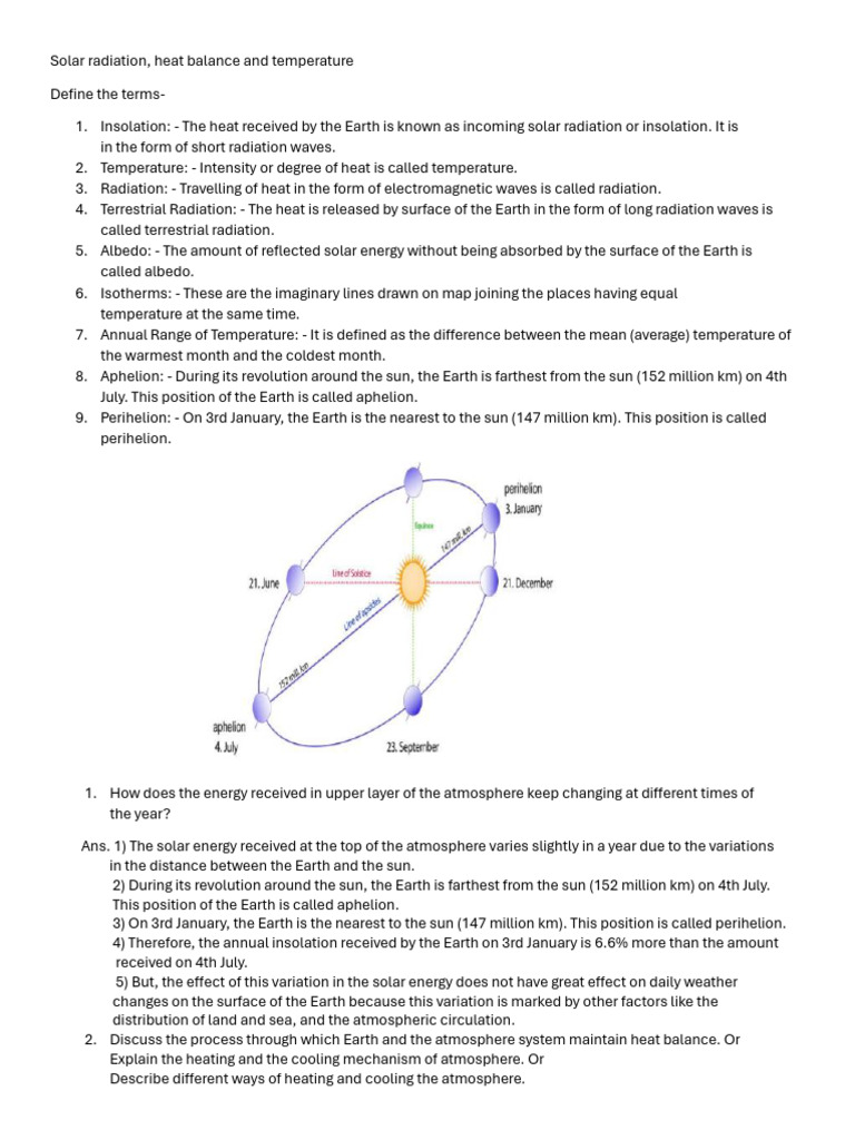 Solar Radiation and Heat Balance Explained | PDF | Atmosphere Of Earth ...