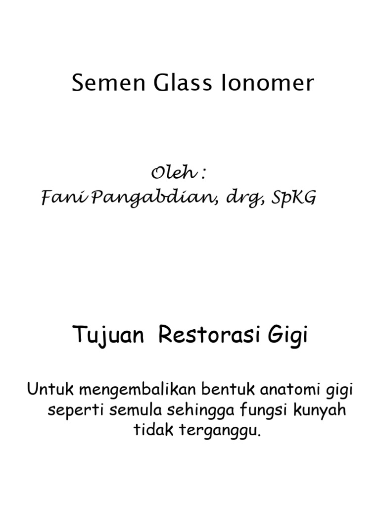 Semen Glass Ionomer | PDF