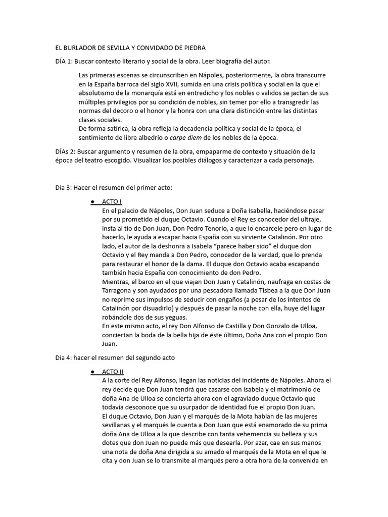 El Burlador de Sevilla y Convidado de Piedra | PDF | Don Juan
