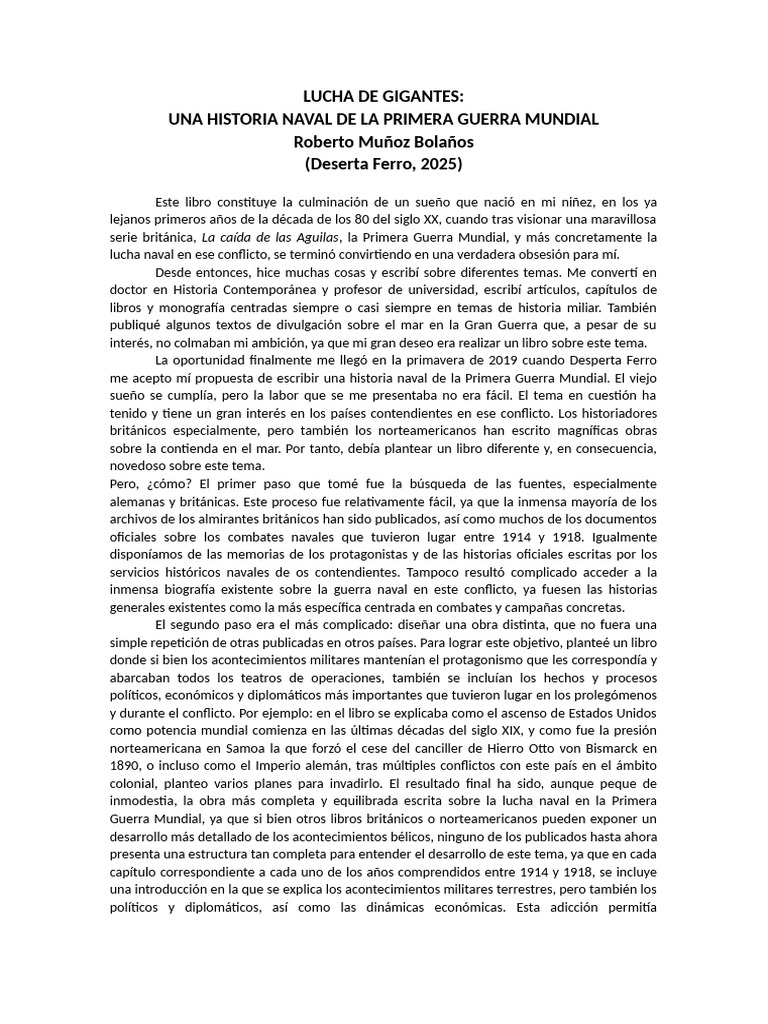 Lucha Naval en la Primera Guerra Mundial | PDF | Primera Guerra Mundial ...