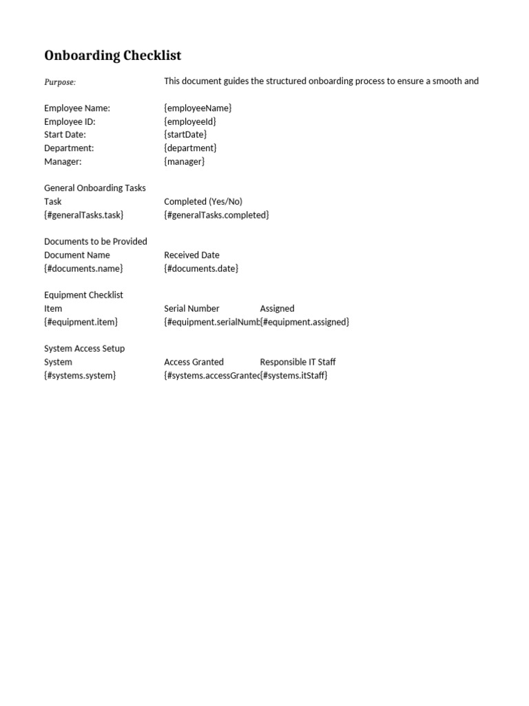 Onboarding Checklist | PDF