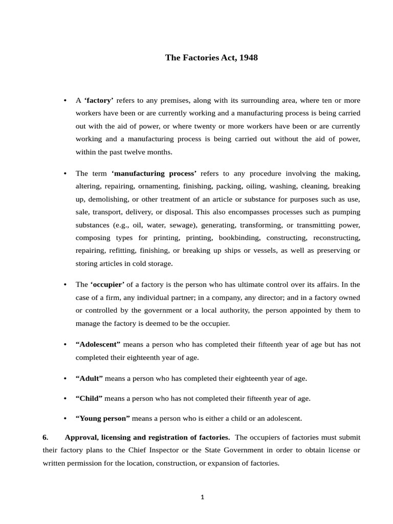 Factories Act, 1948 LL2 ESE | PDF | Belt (Mechanical) | Machines