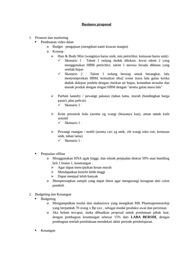 Proposal Bisnis Produk Kecantikan Unik | PDF