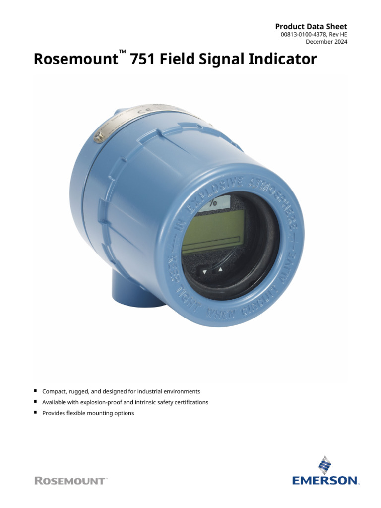 Product Data Sheet Rosemount 751 Field Signal Indicator en 73690 | PDF ...