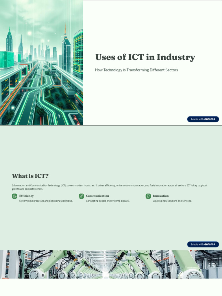 Uses of ICT in Industry 2 1 | PDF | Automation | Information And ...