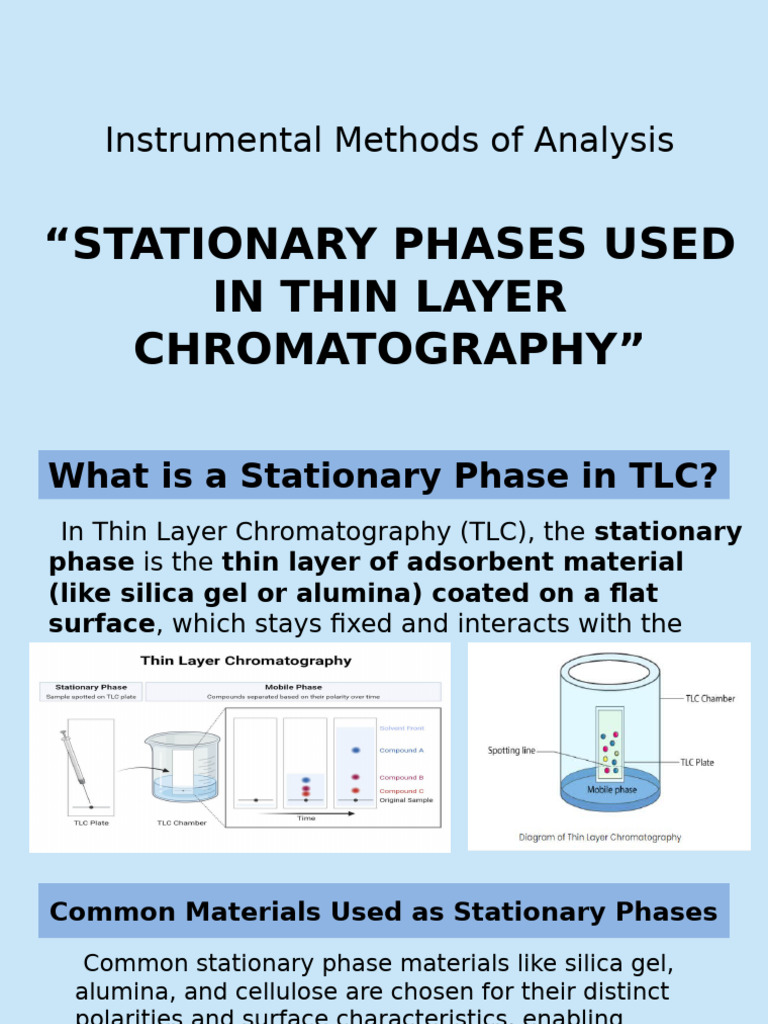 Stationary Phases in Thin Layer Chromatography | PDF | Chromatography ...