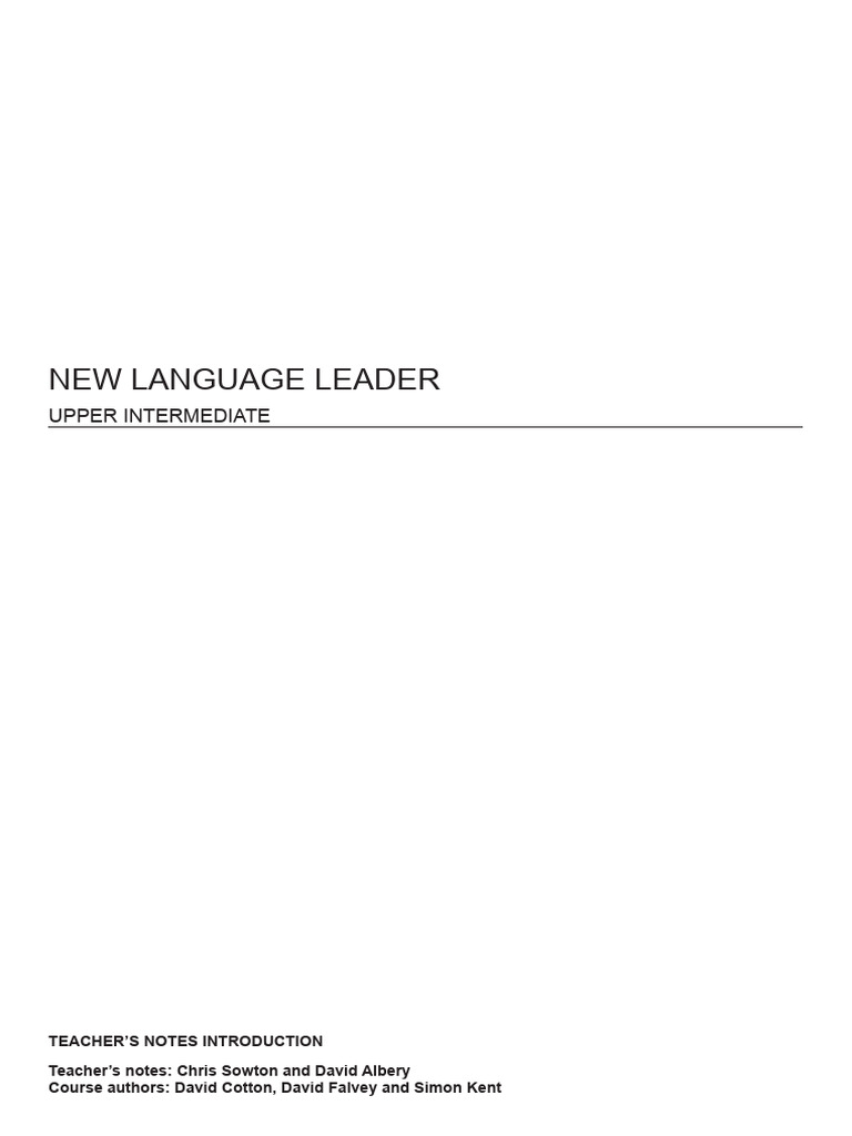 New Language Leader Teacher's Notes | PDF | Vocabulary | International ...