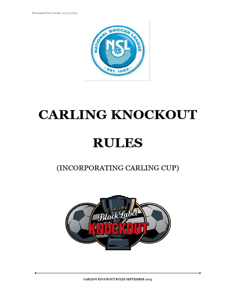 Carling Knockout Rules 2023 | PDF | Expense