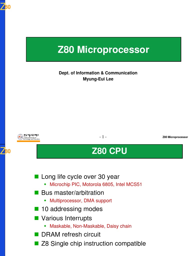 Z80 Microprocessor | PDF | Central Processing Unit | Computer Engineering