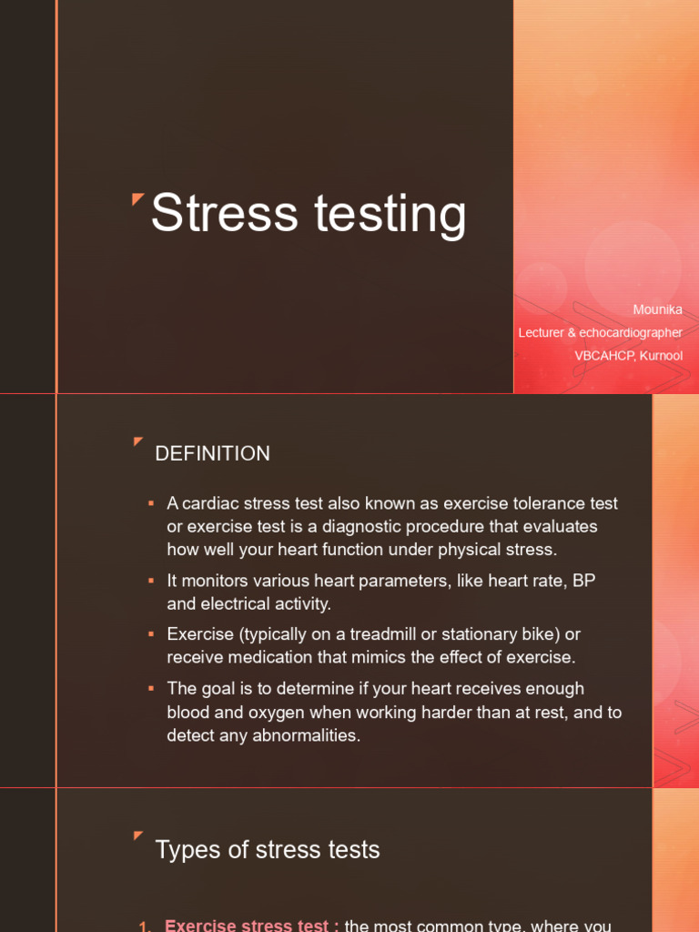 Stress Testing | PDF | Heart | Medical Specialties