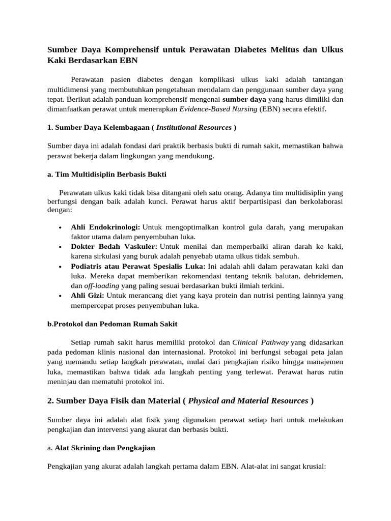 Panduan EBN untuk Perawatan Ulkus Kaki Diabetes | PDF