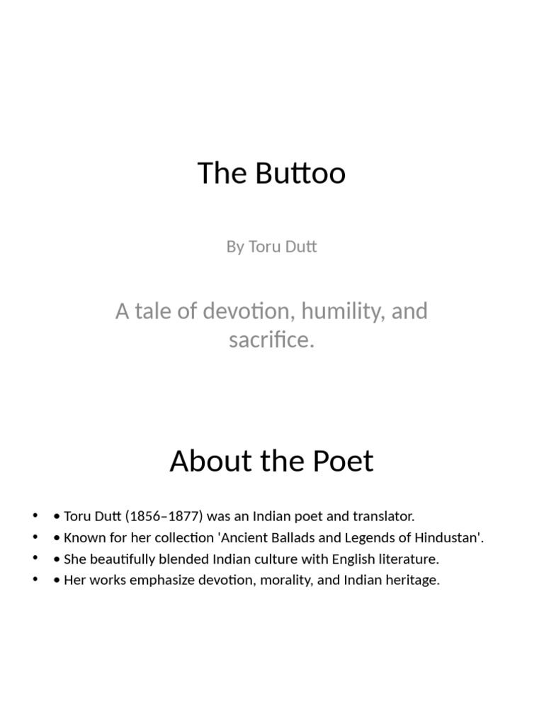 Summary of "The Buttoo" Poem | PDF