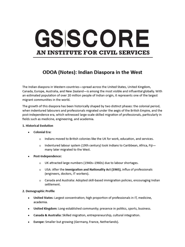 Indian Diaspora's Impact in the West | PDF | Immigration | Human Migration