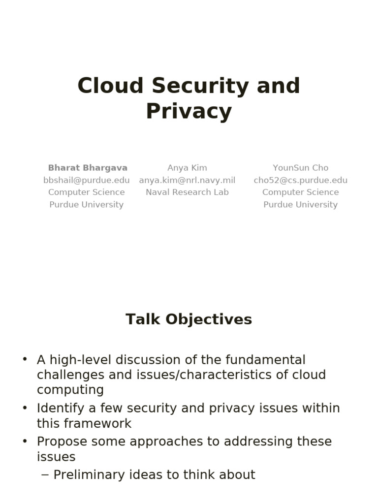 Cloud Security Privacy Tutorial | PDF | Cloud Computing | Virtualization