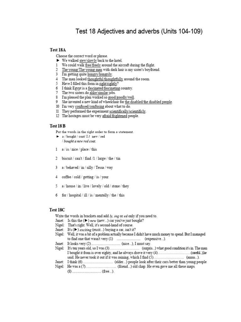 21 ADJECTIVES AND ADVERBS PRACTICE 5 - Oxford Practice Grammar With ...