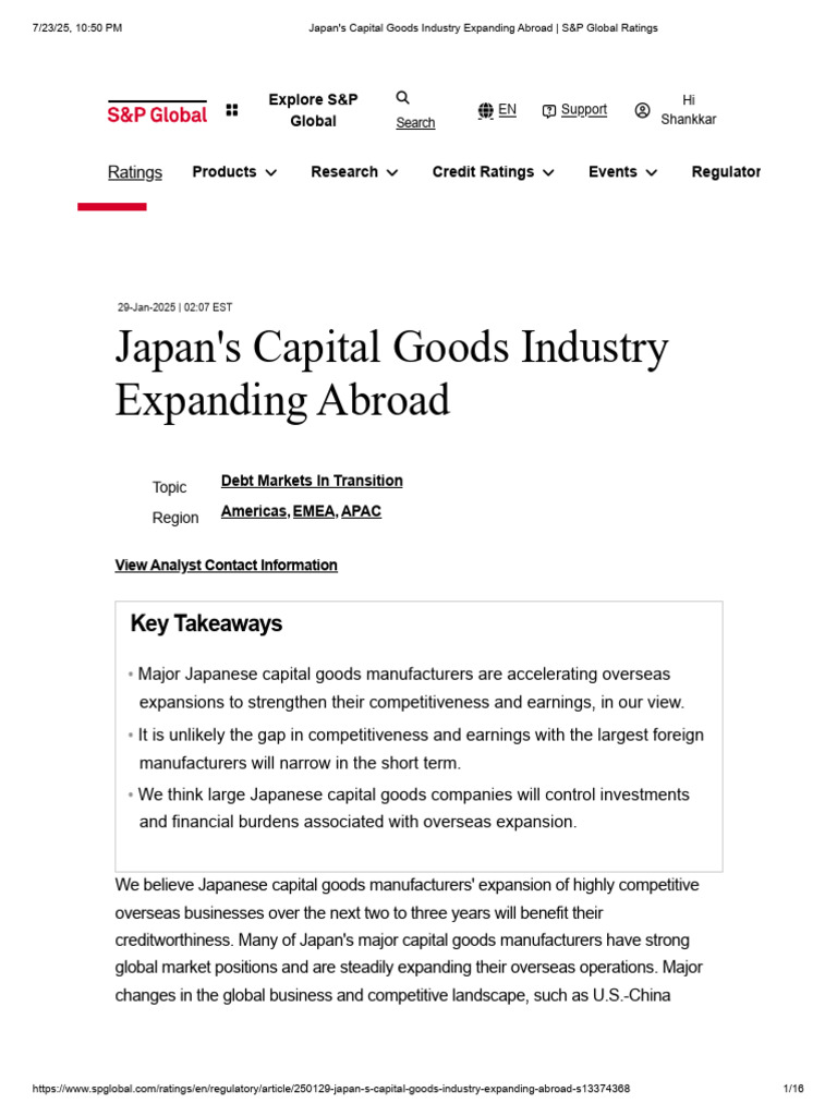 Japan's Capital Goods Overseas Expansion | PDF | Damages | Japan