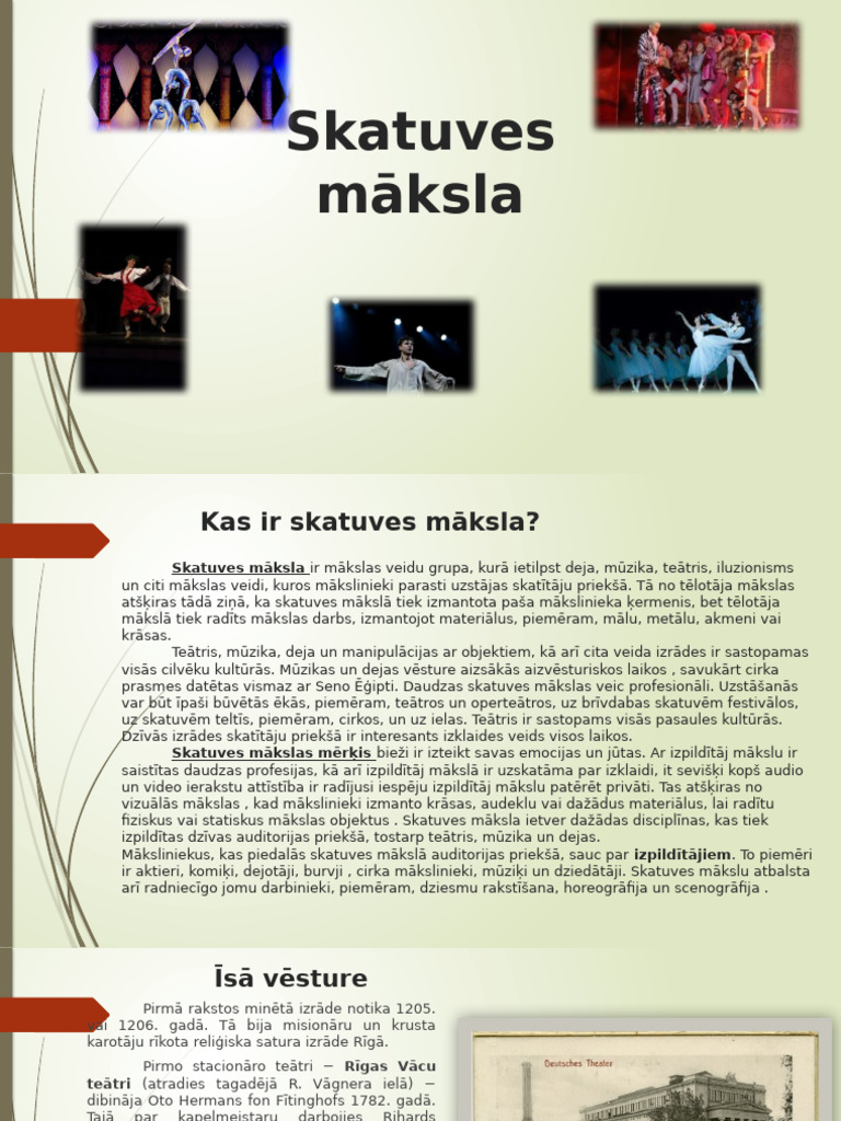 Skatuves Mākslas Veidi Prez. No 8. Klases | PDF
