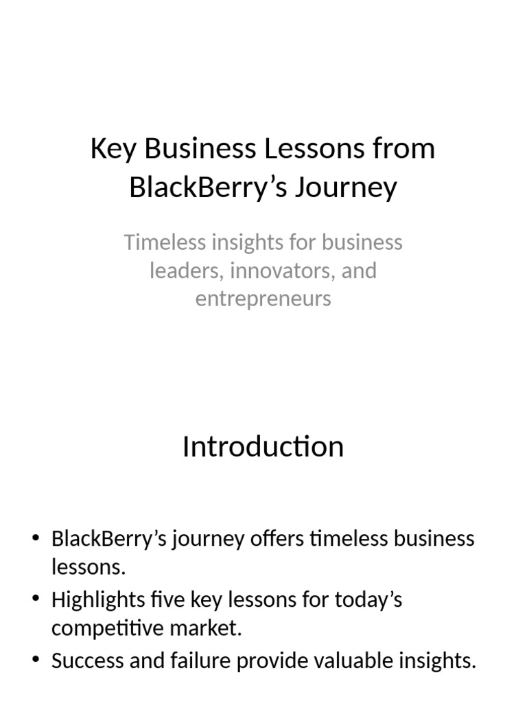 BlackBerry Business Lessons Presentation | PDF