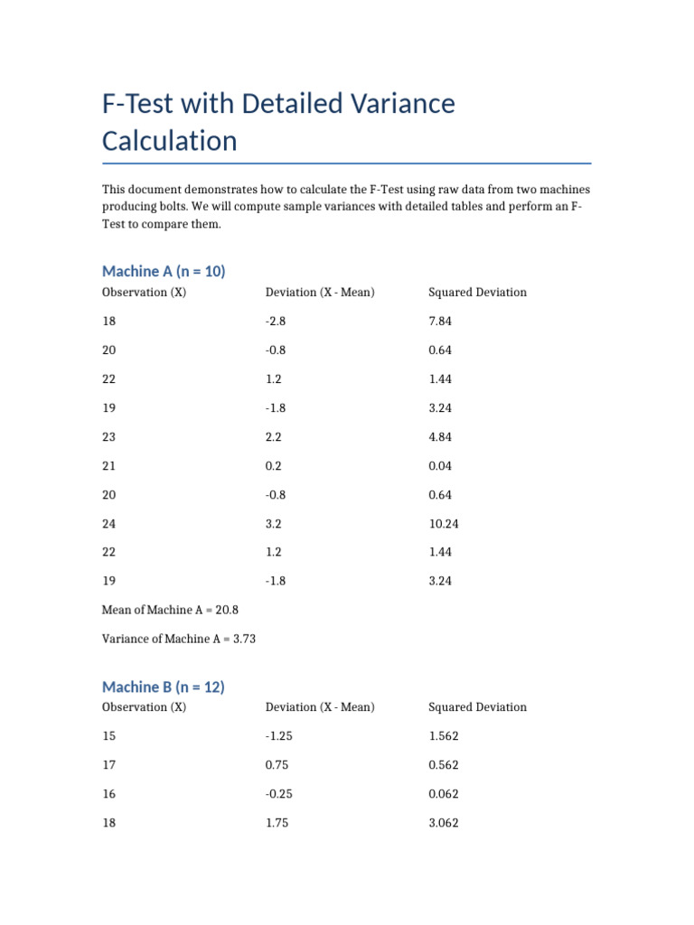 F Test | PDF